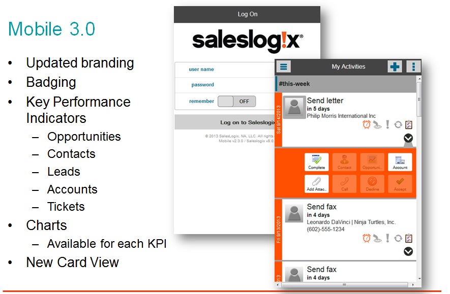 SalesLogix Mobile 3.0 – What’s New | Customer FX